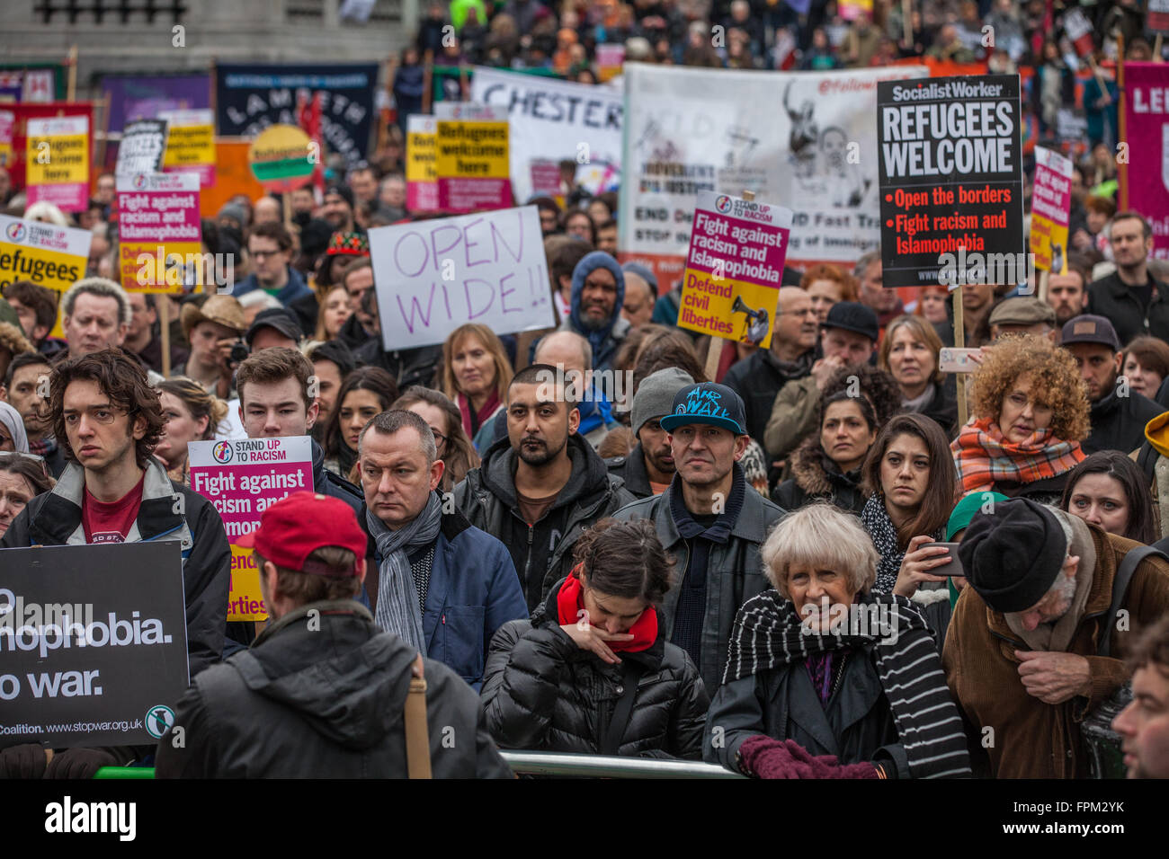London, UK. 19th March, 2016. Thousands of campaigners attend the Stand ...
