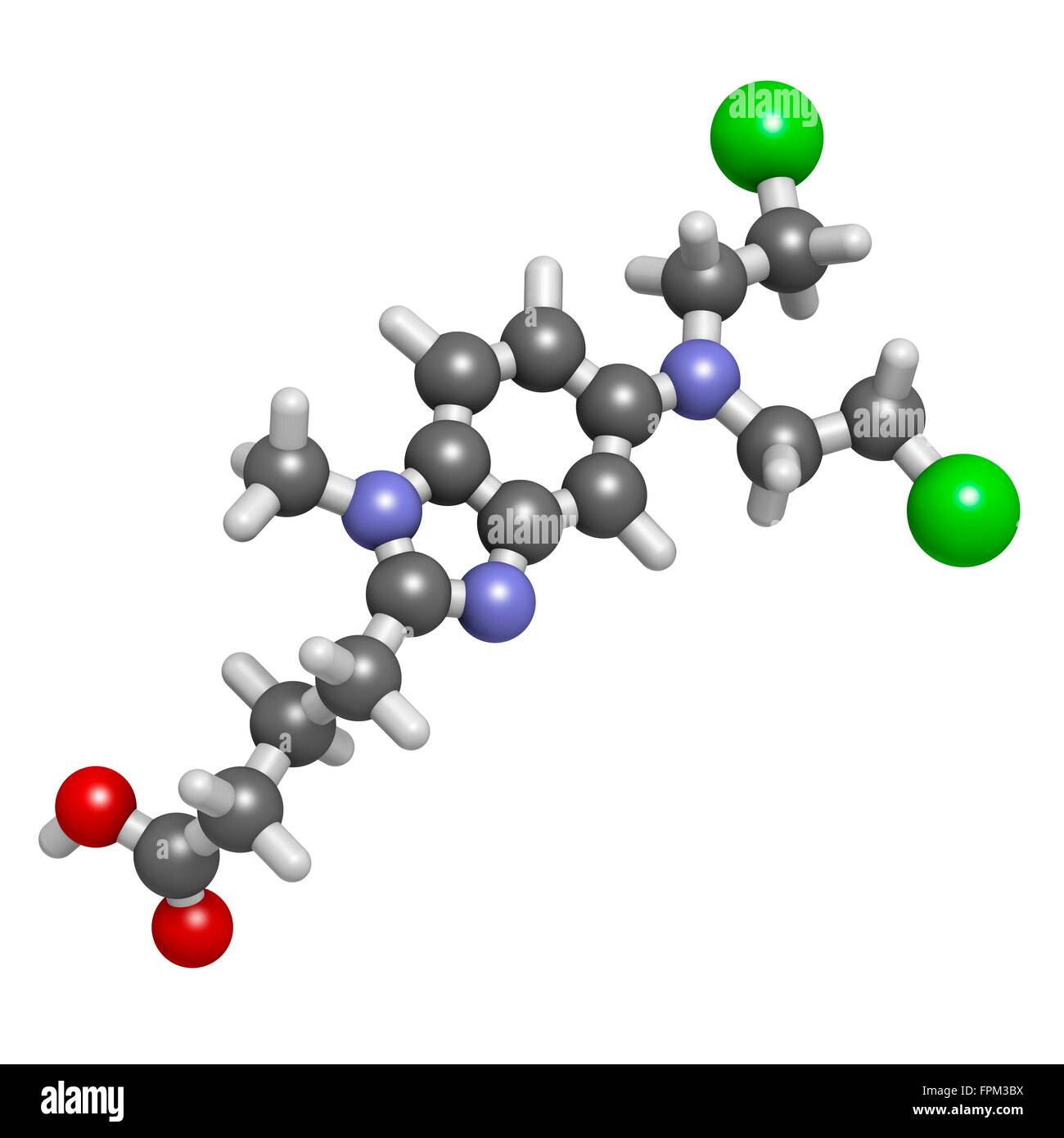 Bendamustine cancer chemotherapy drug molecule (nitrogen mustard ...