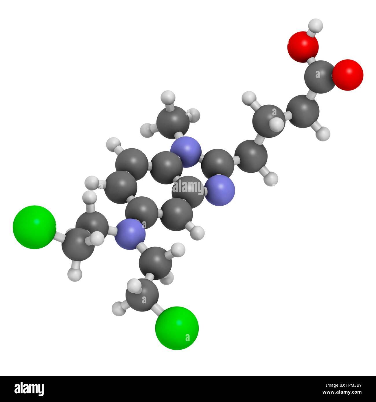 Bendamustine cancer chemotherapy drug molecule (nitrogen mustard ...