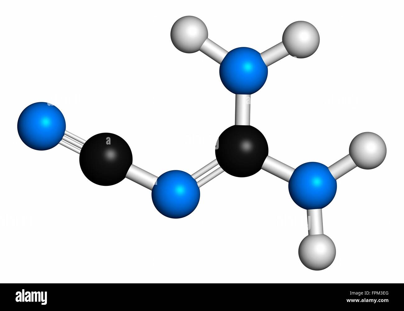 Dicy iamide (2-cyanoguanidine DCD) molecule. Used as fertilizer in ...