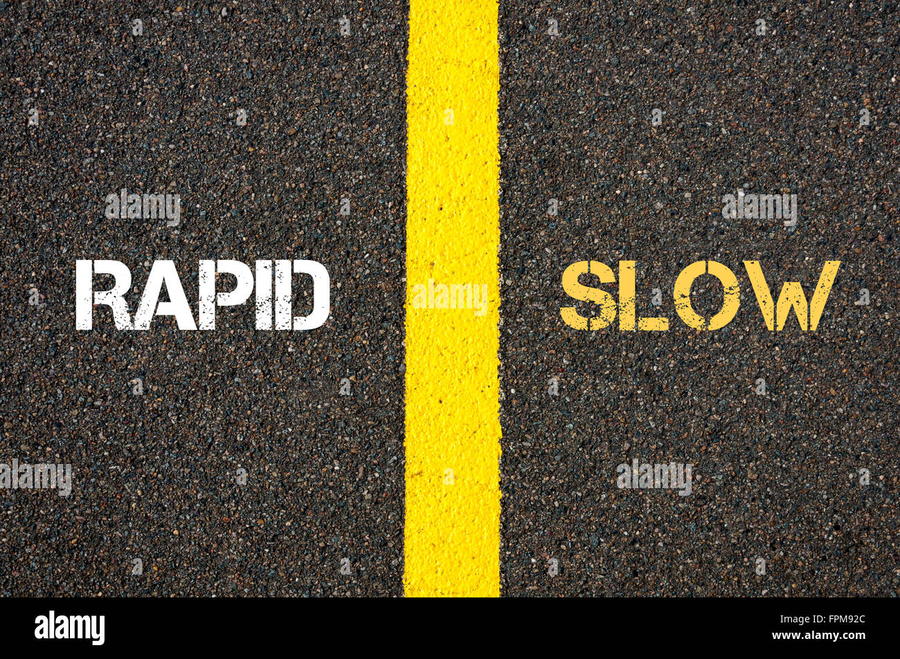 Sign words slow down symbol hi-res stock photography and images - Alamy
