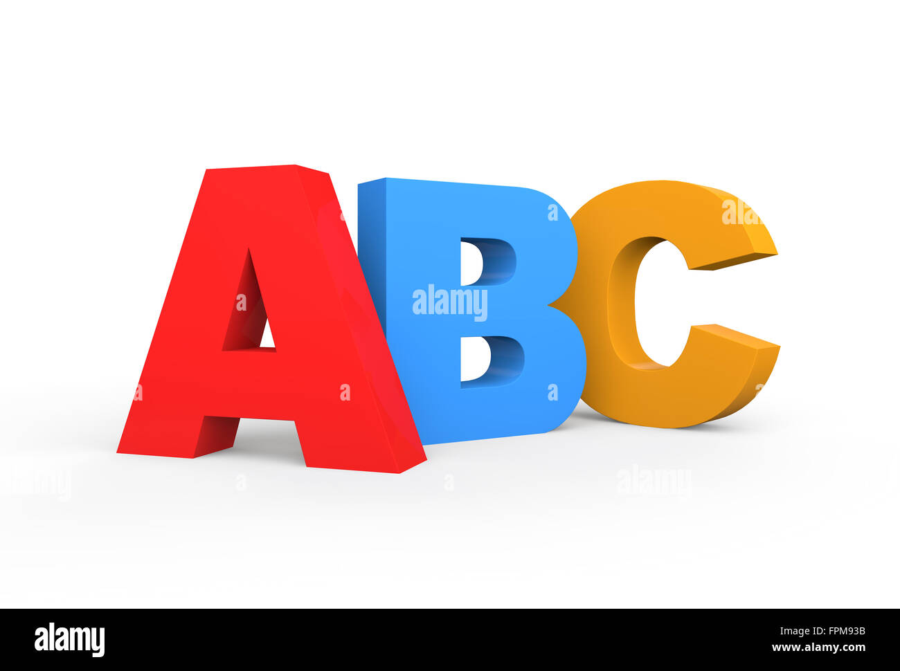 3d render of ABC text Stock Photo - Alamy