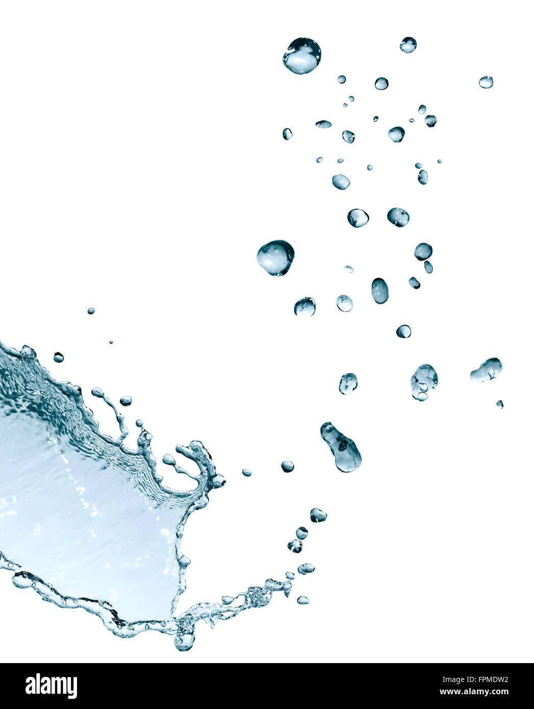 Splashes on white. Abstract water splash with drops Stock Photo - Alamy