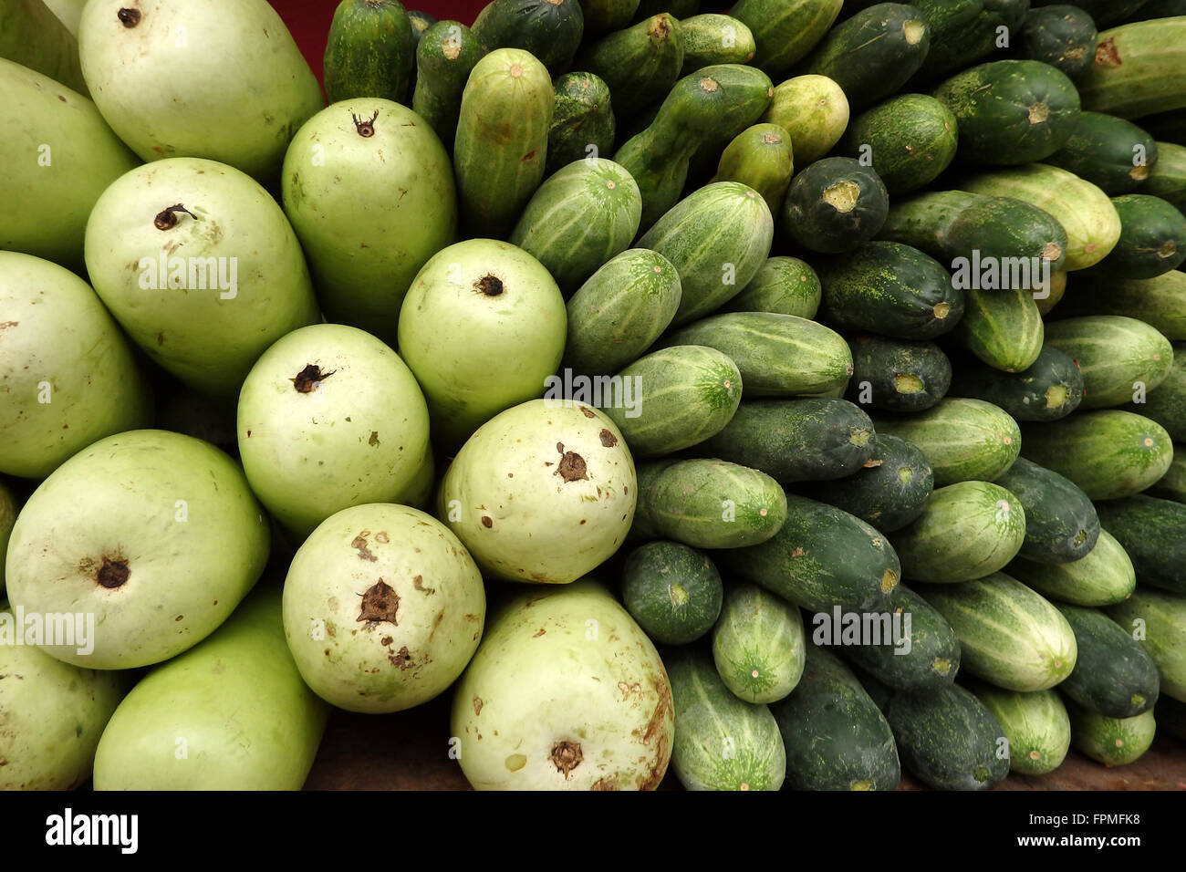 Cucumbers and Melons, Market, Tanah Rata, Cameron Highlands, Pahang ...