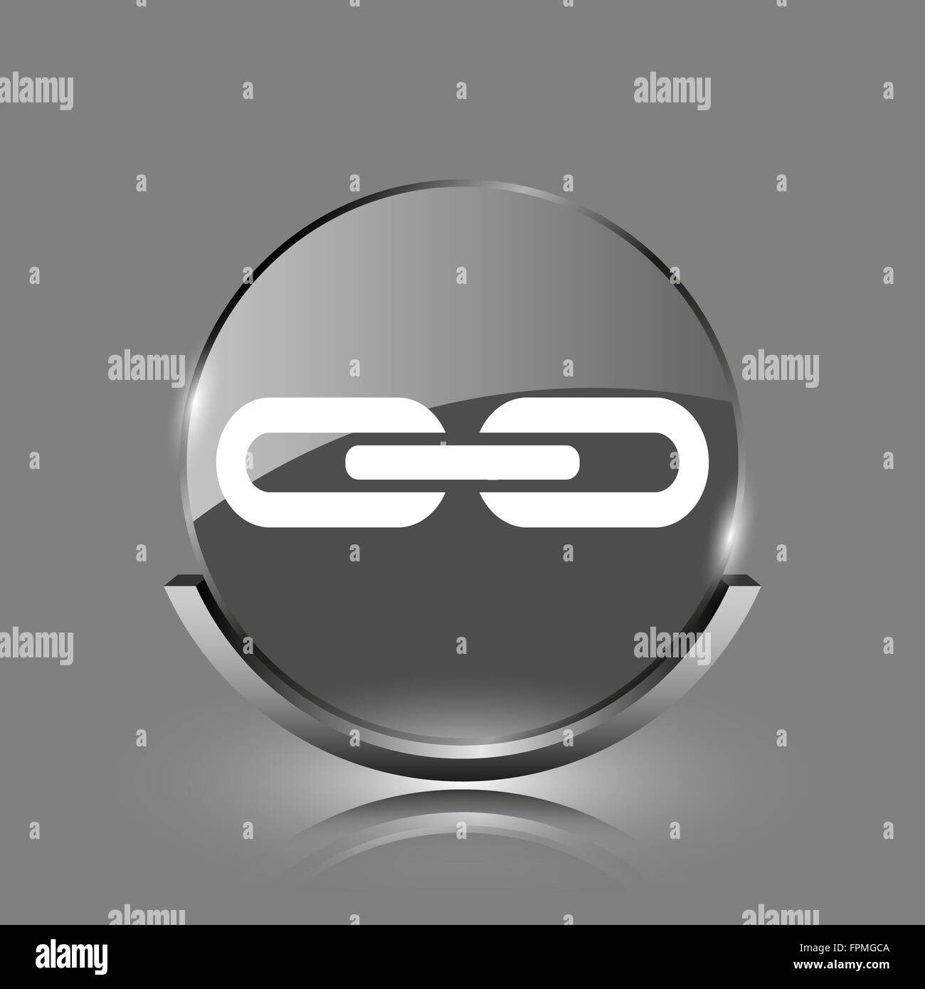 Link icon. Shiny glossy internet button on grey background Stock Photo ...