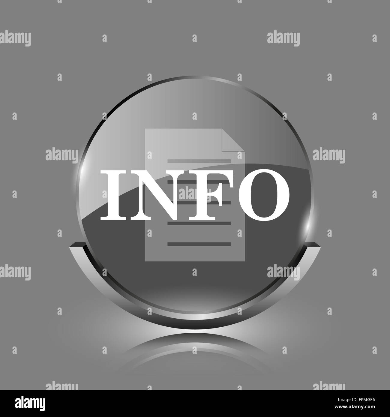 Info icon. Shiny glossy internet button on grey background Stock Photo ...