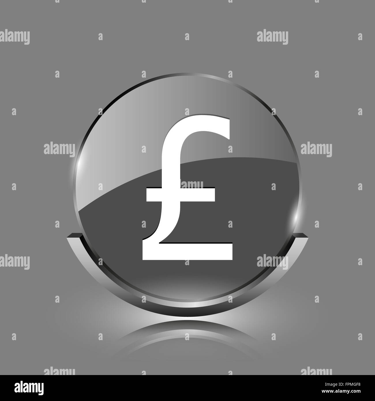 Pound icon. Shiny glossy internet button on grey background Stock Photo ...