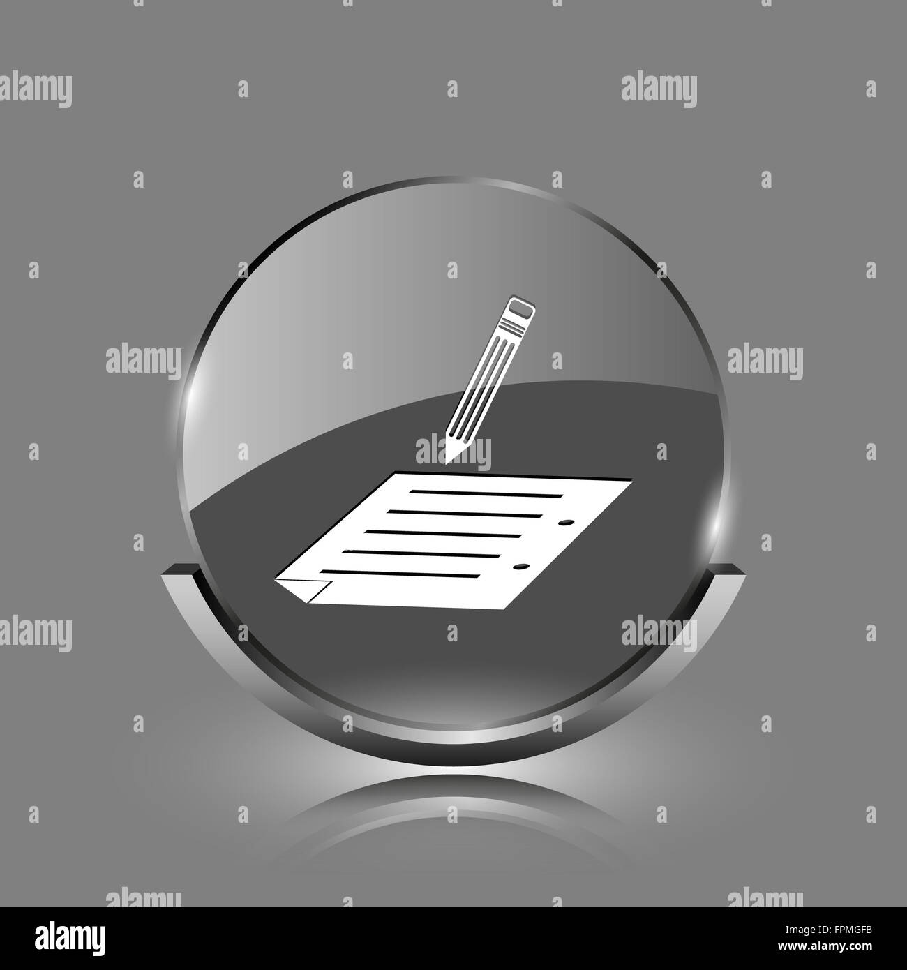 Subscribe icon. Shiny glossy internet button on grey background Stock ...