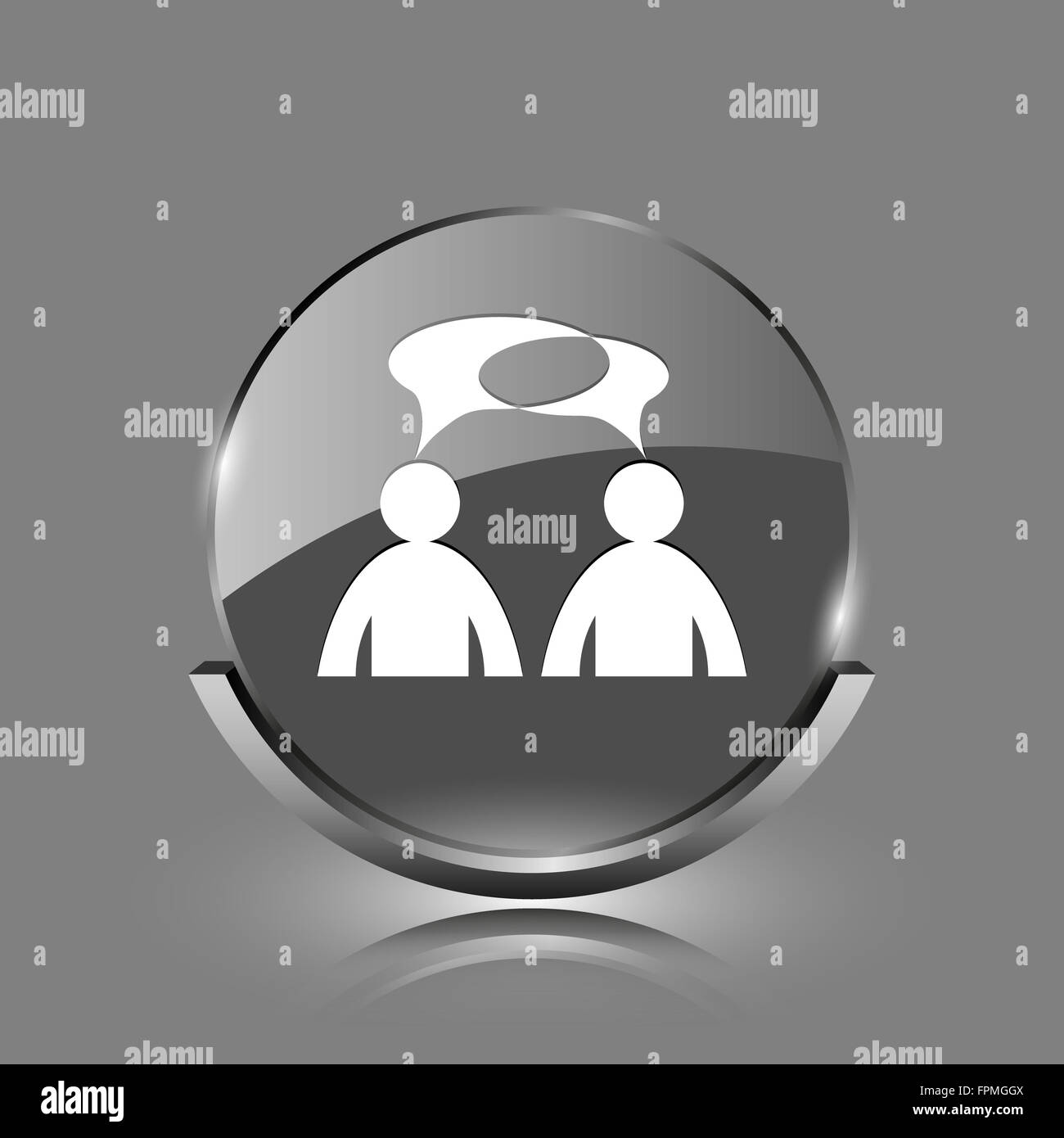 Comments icon. Shiny glossy internet button on grey background. - men ...