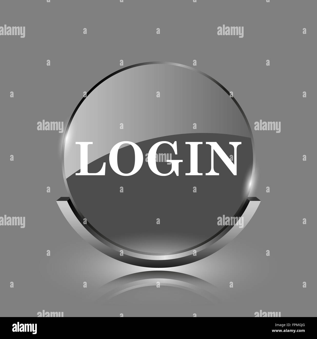 Login icon. Shiny glossy internet button on grey background Stock Photo ...