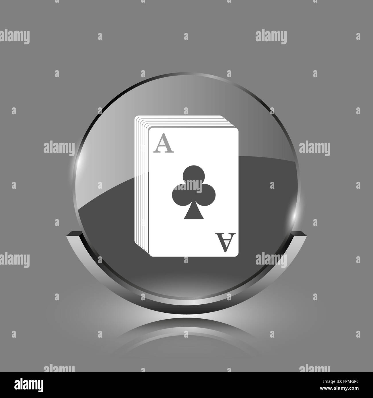 Deck of cards icon. Shiny glossy internet button on grey background ...