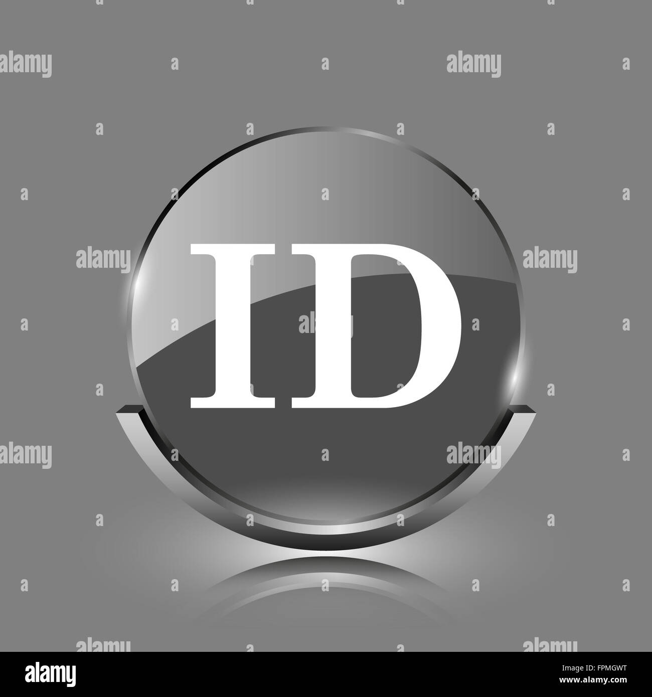 ID icon. Shiny glossy internet button on grey background Stock Photo ...