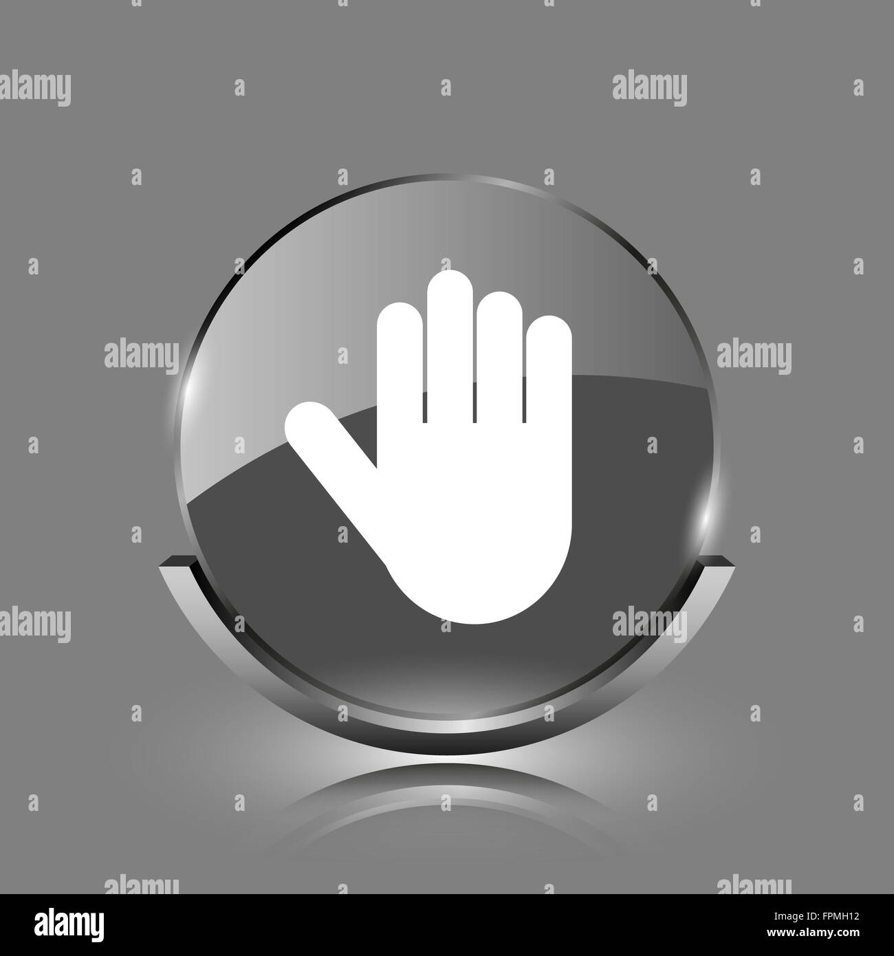 Stop icon. Shiny glossy internet button on grey background Stock Photo ...