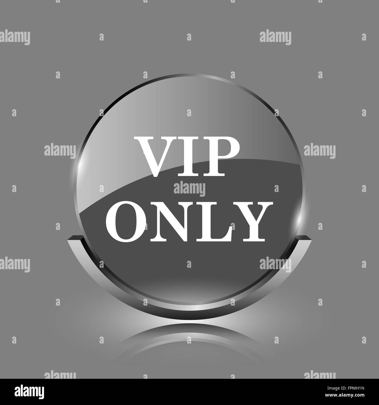 VIP only icon. Shiny glossy internet button on grey background Stock ...