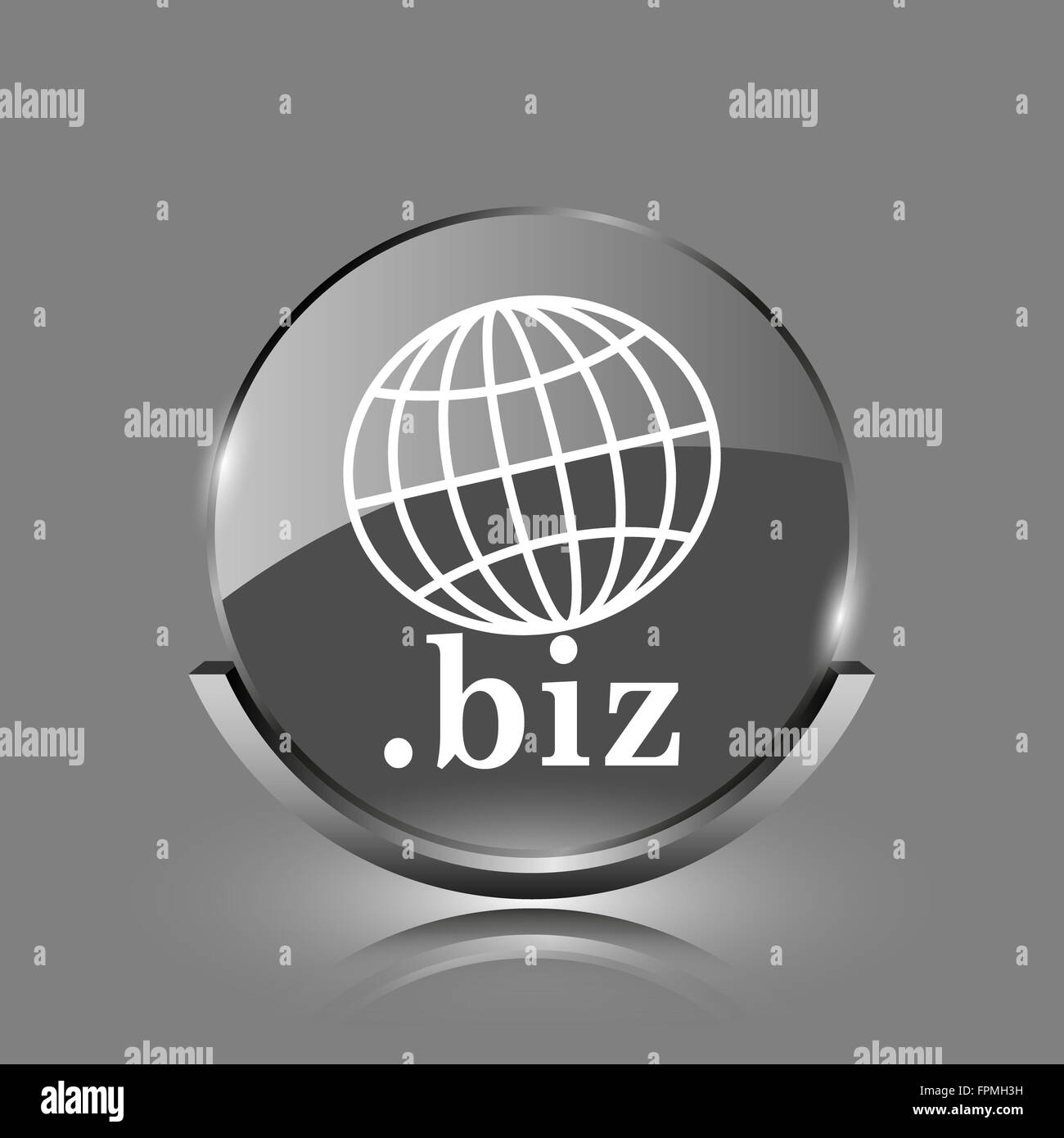 .biz icon. Shiny glossy internet button on grey background Stock Photo ...