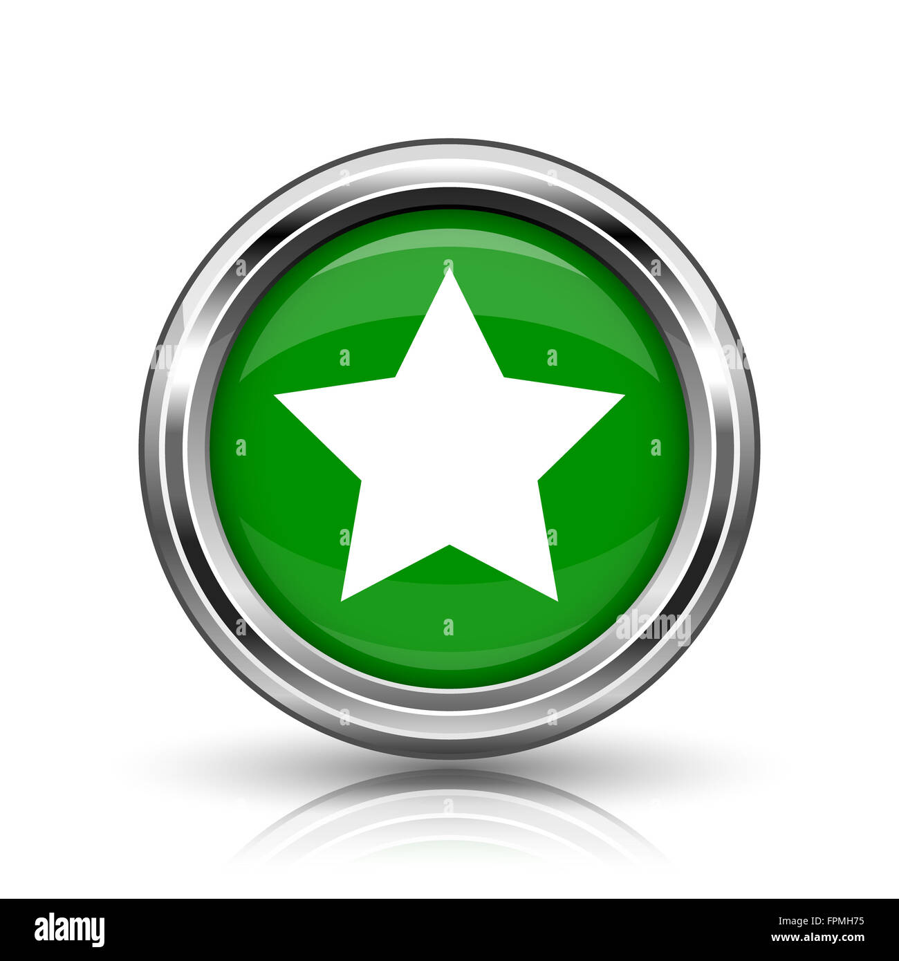 Favorite icon. Metallic internet button on white background Stock Photo ...
