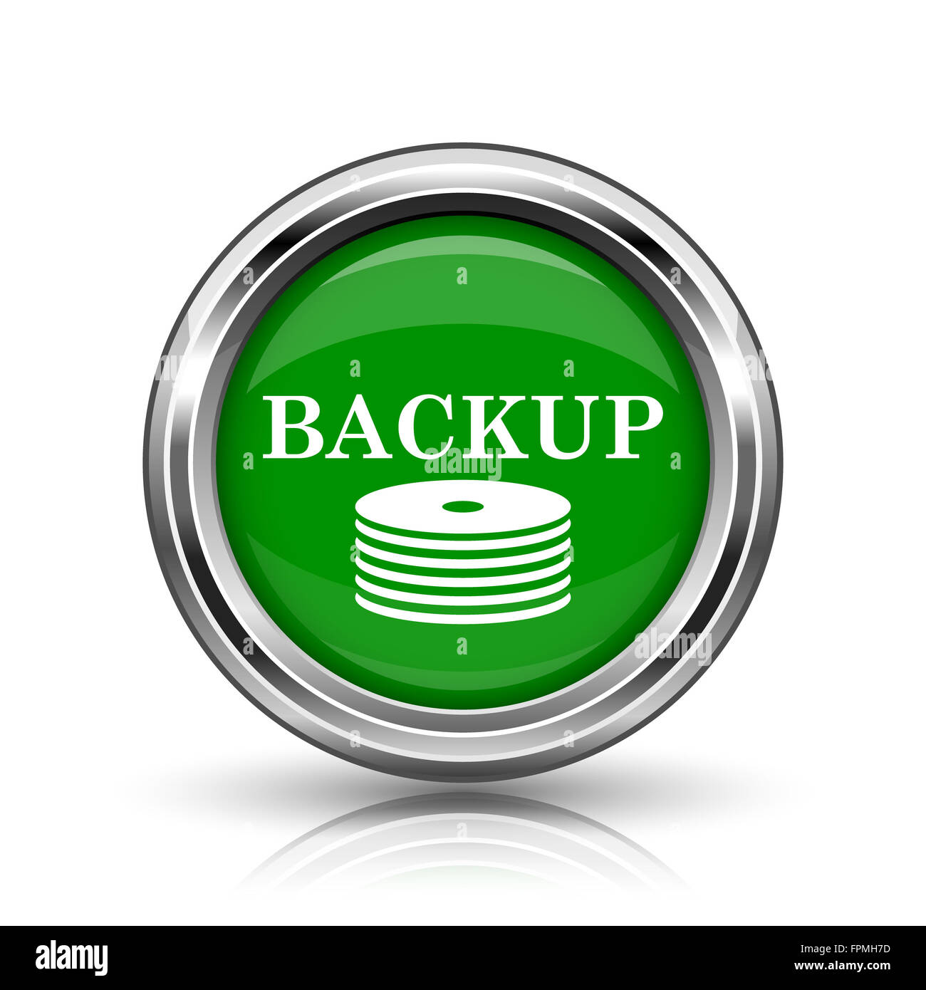 Back-up icon. Metallic internet button on white background Stock Photo ...