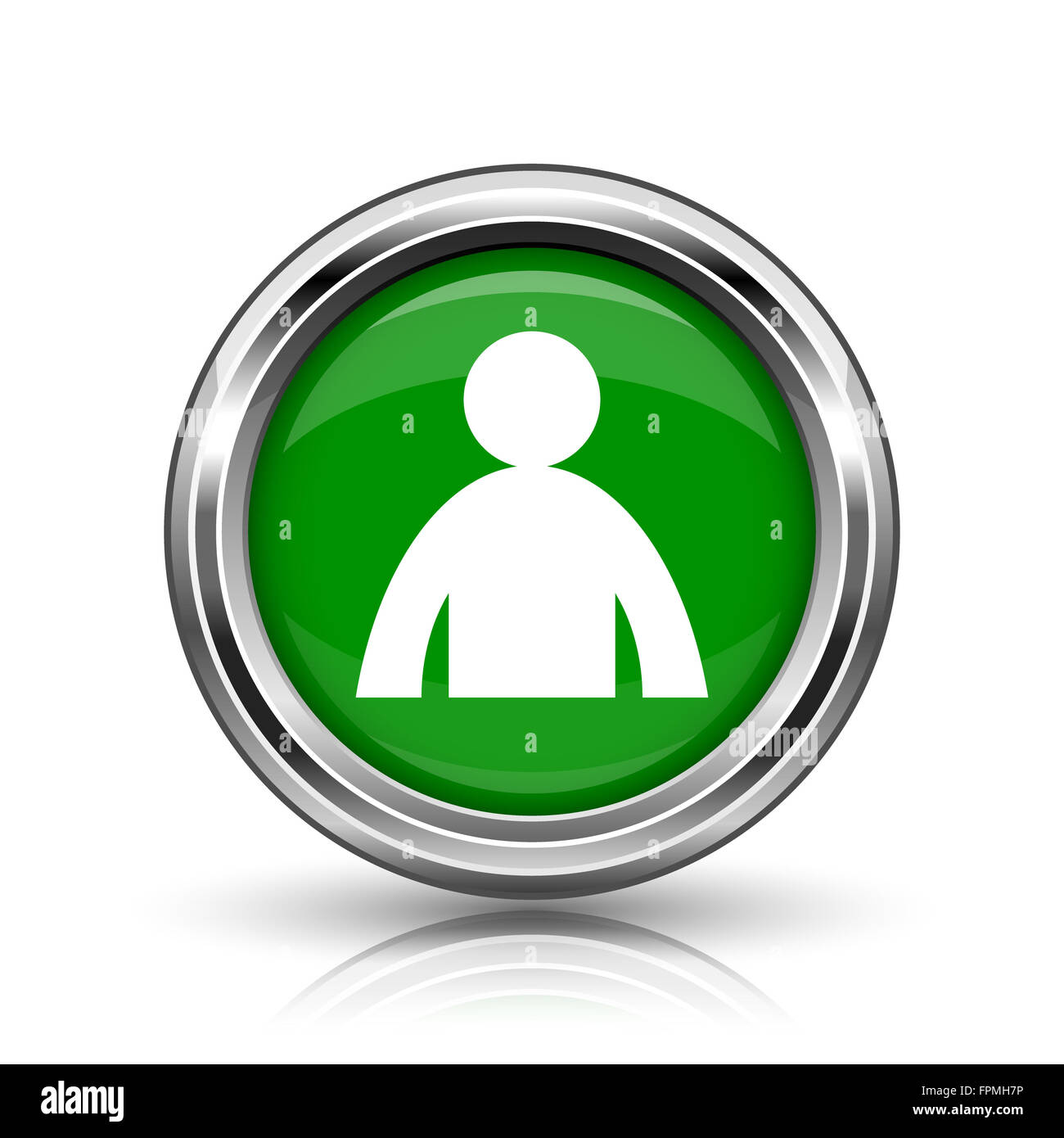 User profile icon. Metallic internet button on white background Stock ...