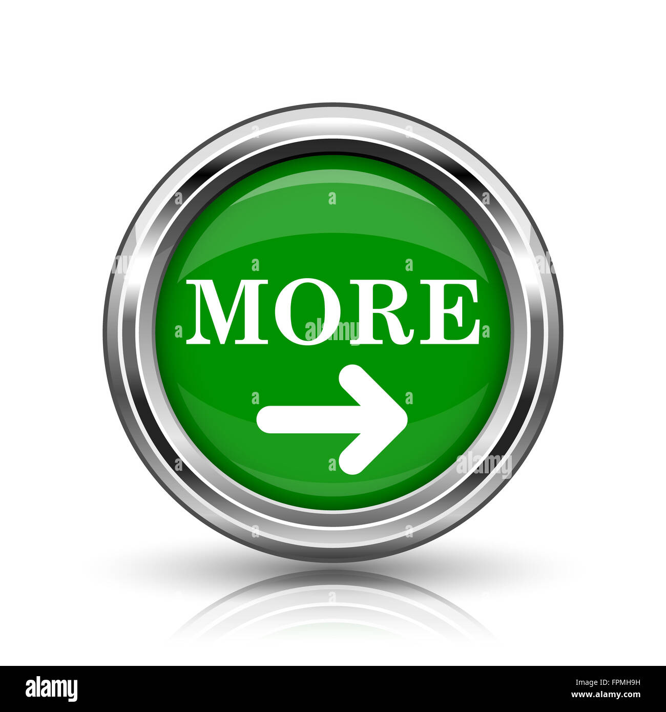 More icon. Metallic internet button on white background Stock Photo - Alamy