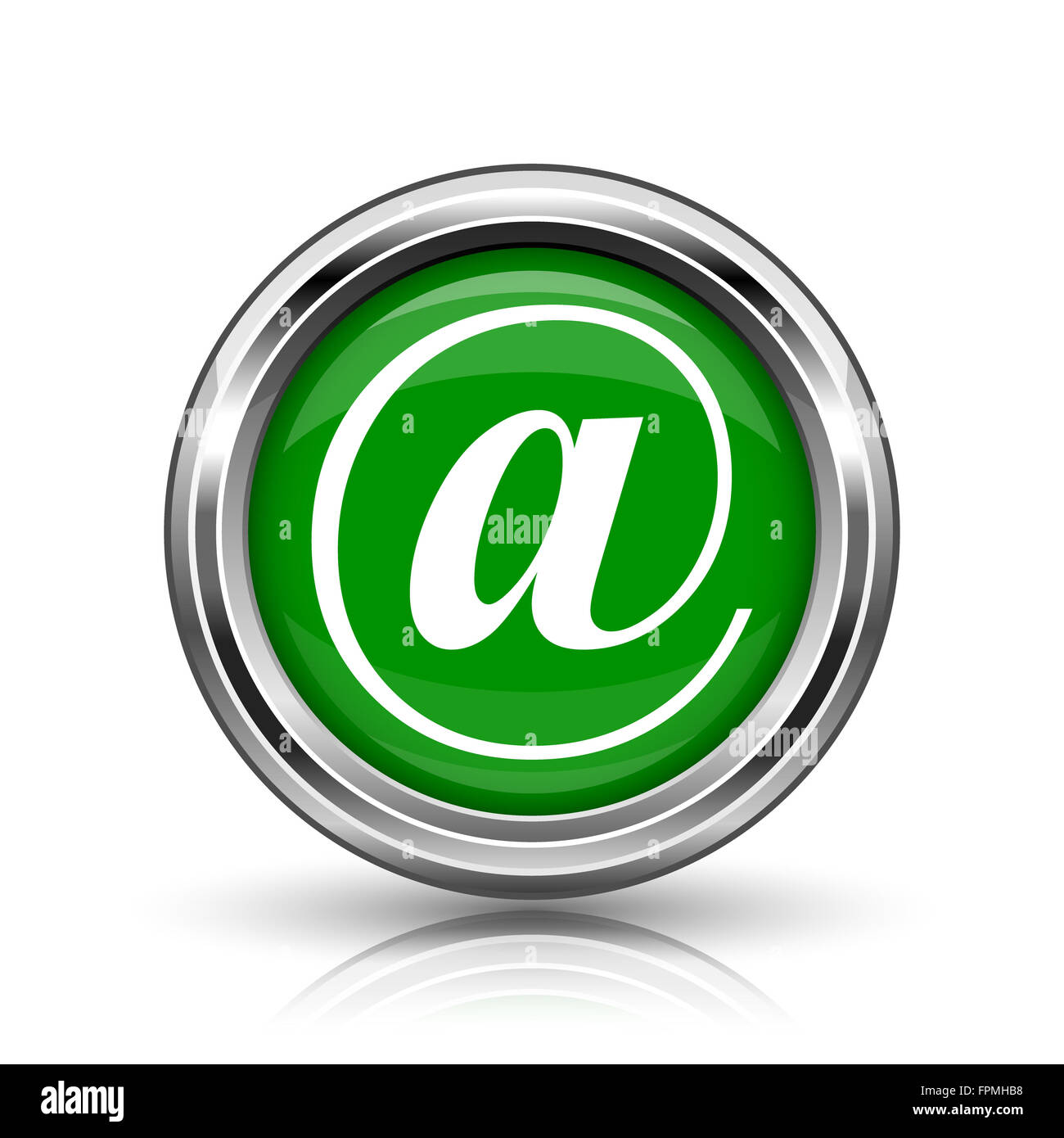 At icon. Metallic internet button on white background Stock Photo - Alamy