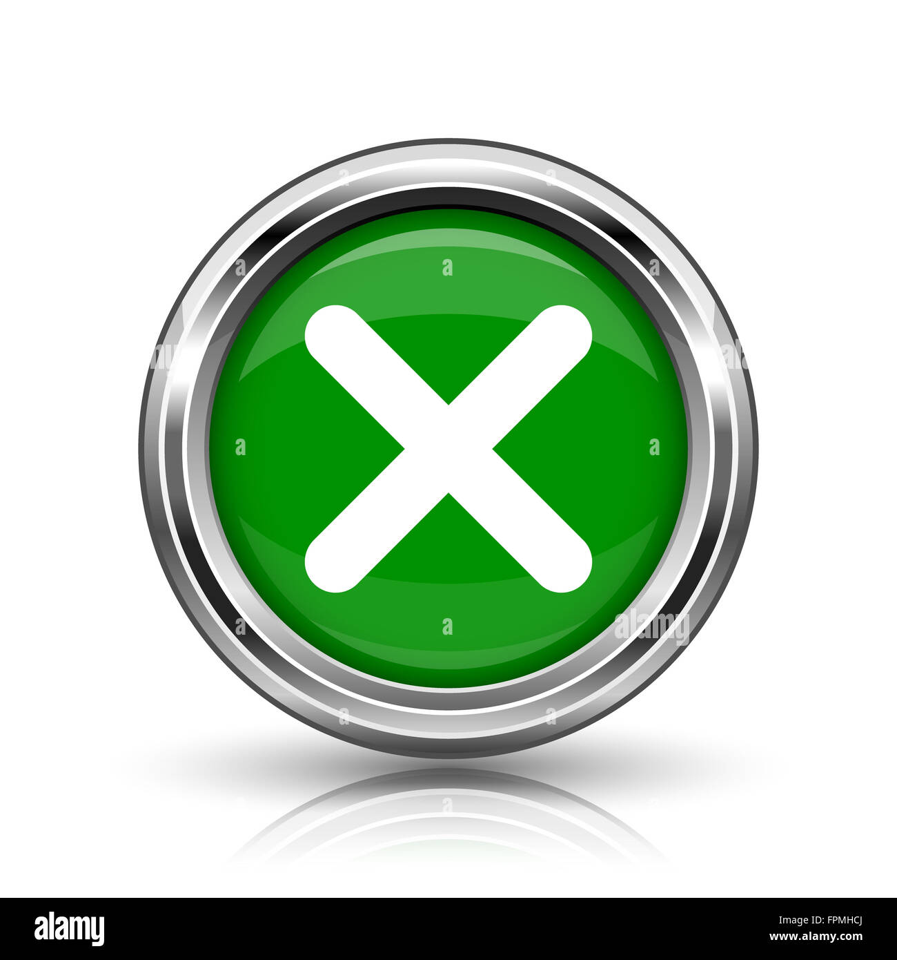 X close icon. Metallic internet button on white background Stock Photo ...