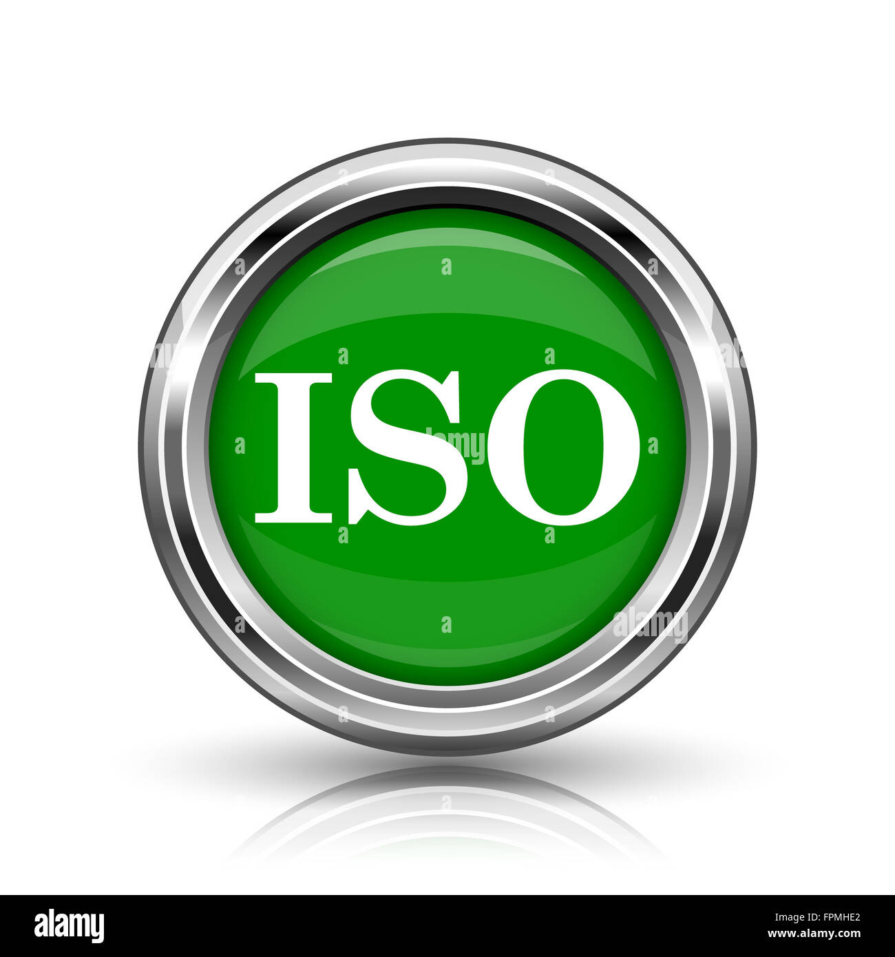 ISO icon. Metallic internet button on white background Stock Photo - Alamy