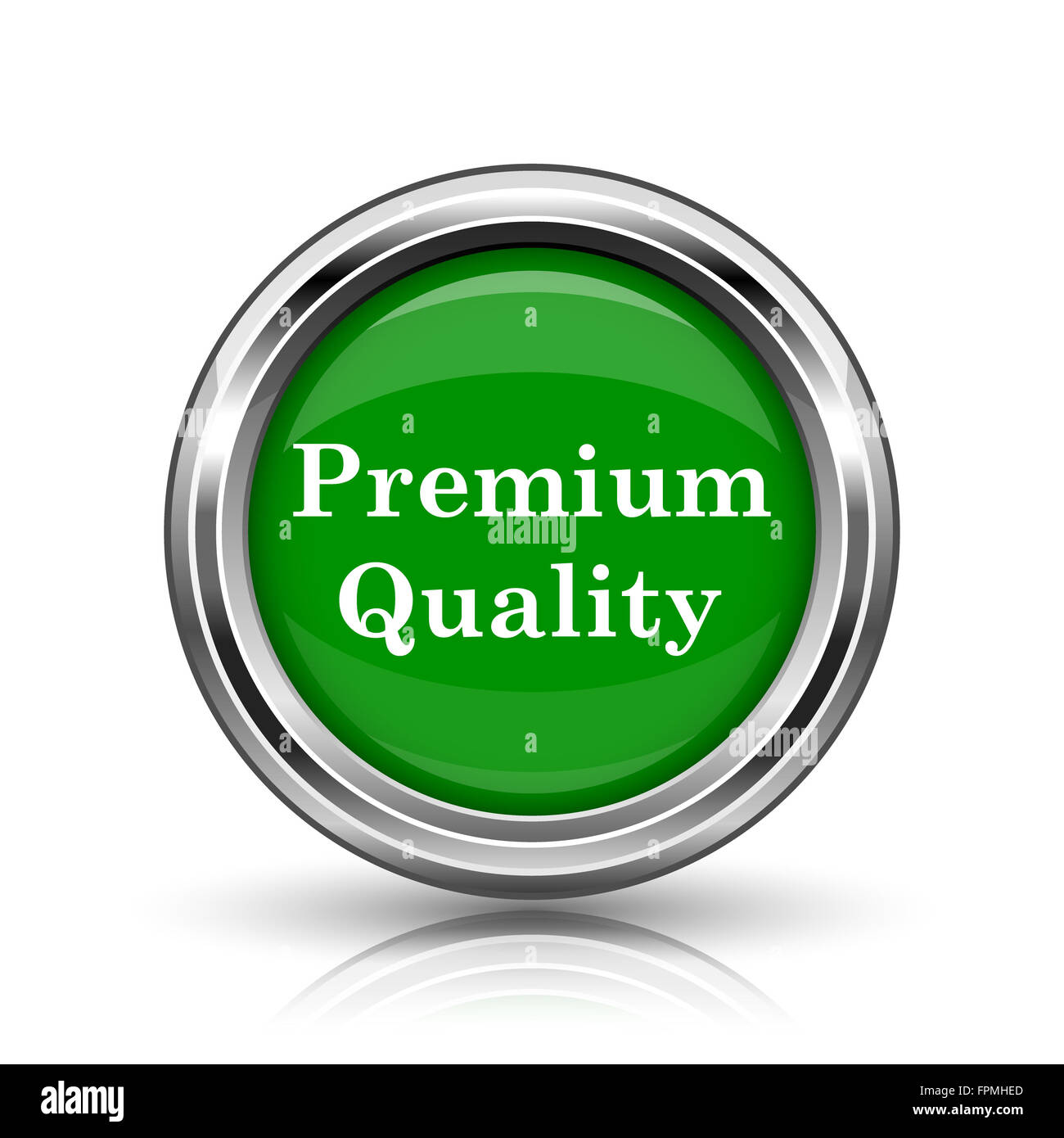 Premium quality icon. Metallic internet button on white background ...