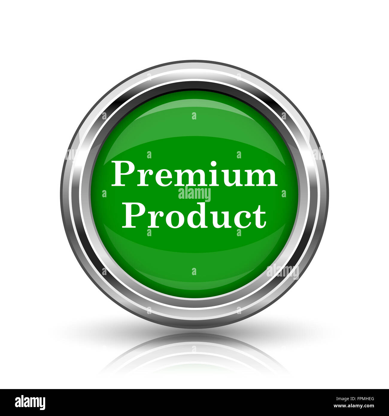 Premium product icon. Metallic internet button on white background ...