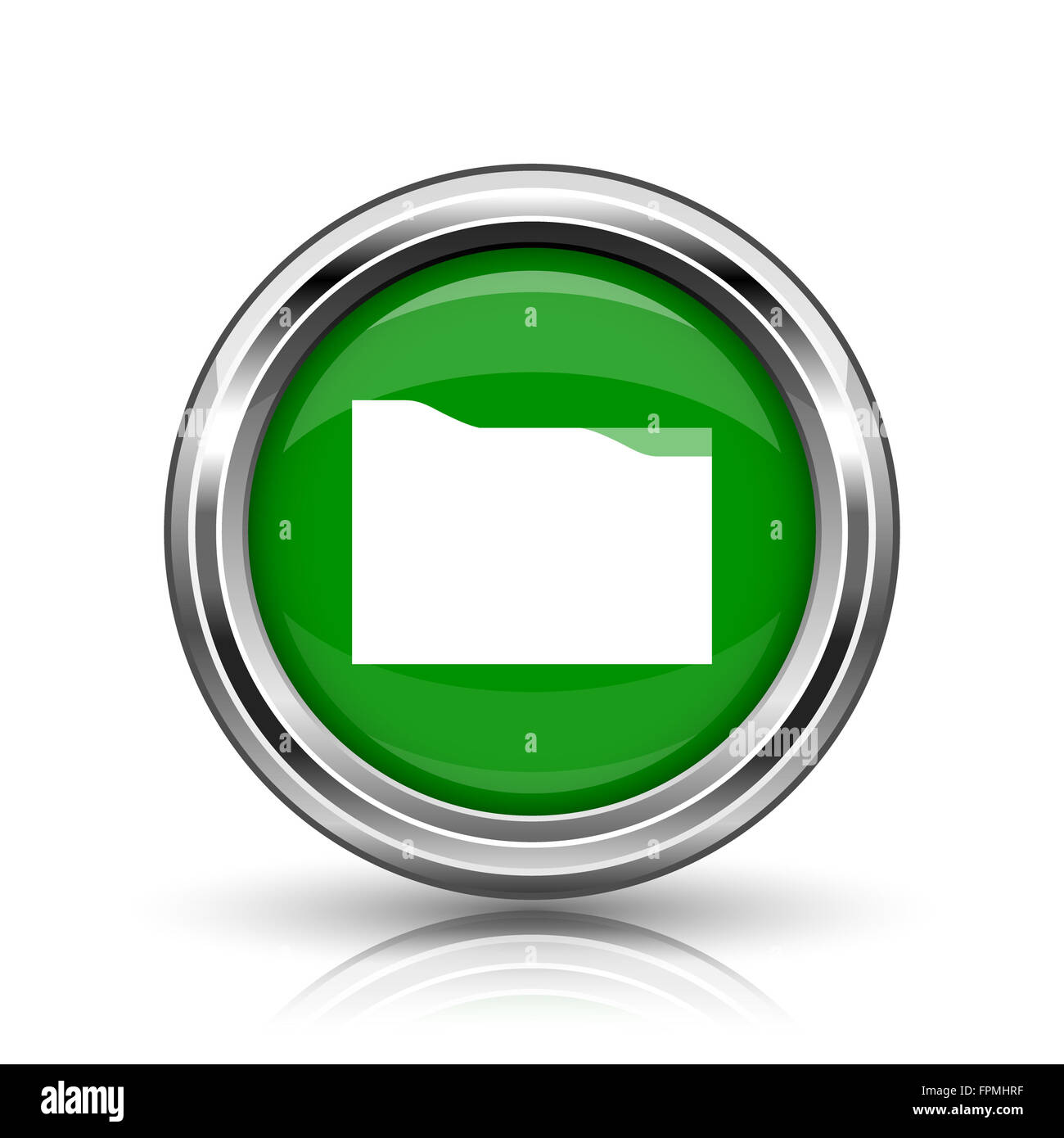 Folder icon. Metallic internet button on white background Stock Photo ...
