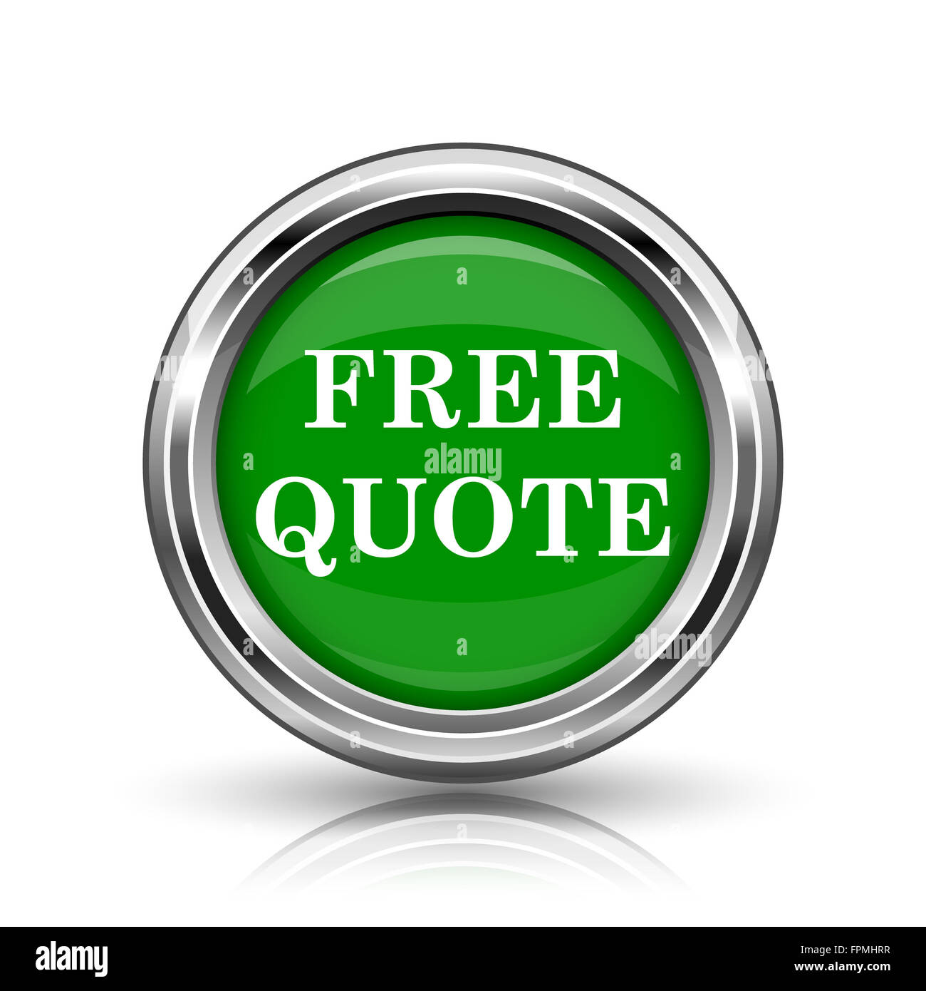 Free quote icon. Metallic internet button on white background Stock ...