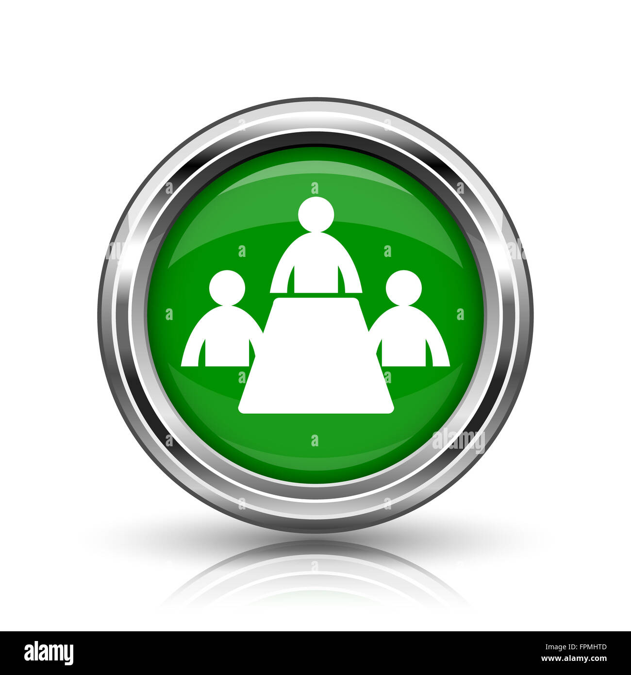 Meeting room icon. Metallic internet button on white background Stock ...