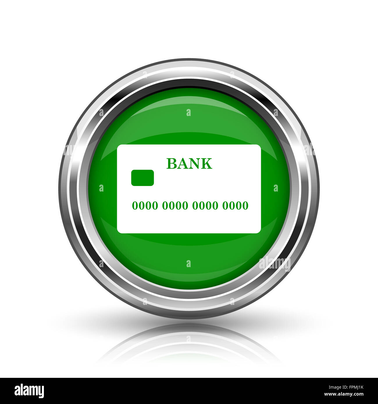 Card icon. Metallic internet button on white background Stock Photo - Alamy