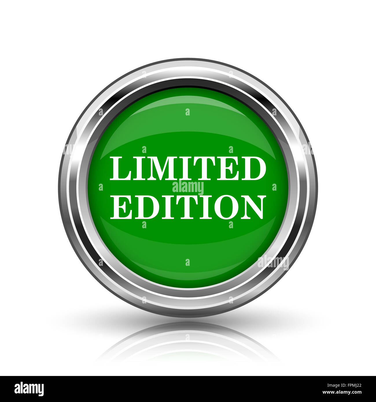 Limited edition icon. Metallic internet button on white background ...