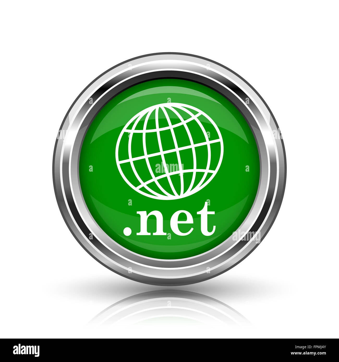 .net icon. Metallic internet button on white background Stock Photo - Alamy