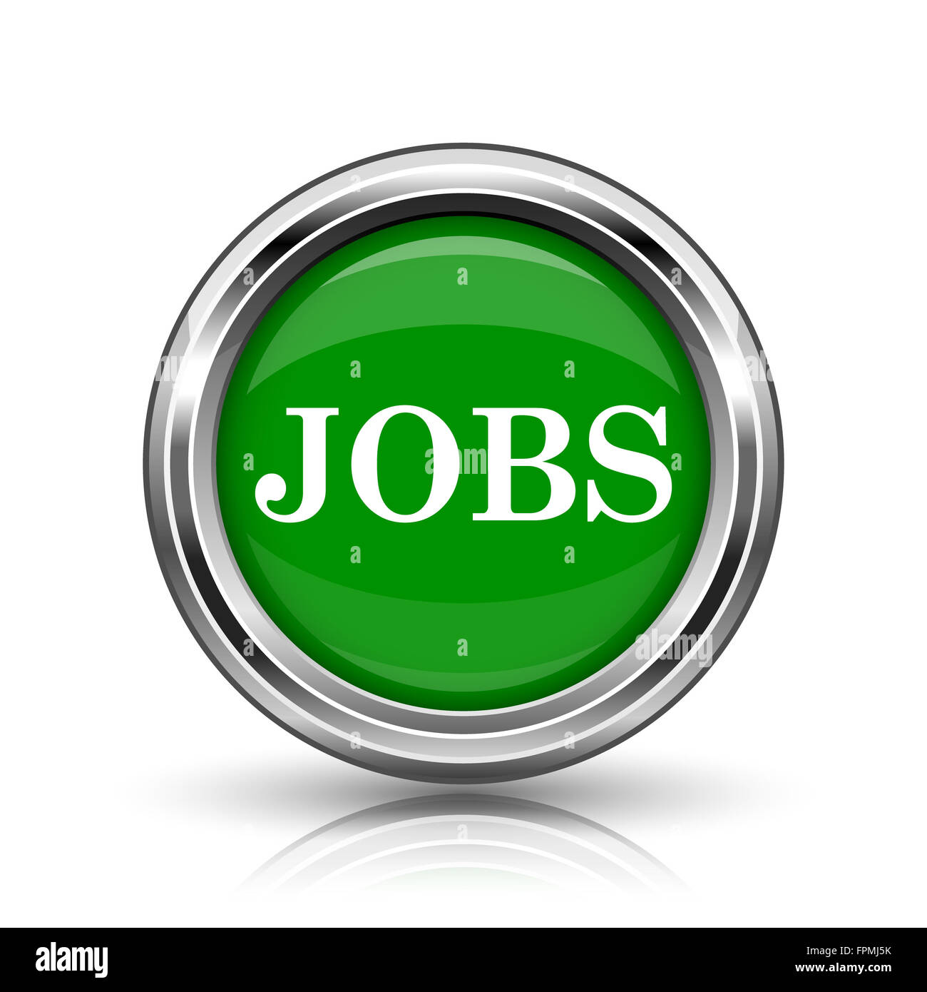 Jobs icon. Metallic internet button on white background Stock Photo - Alamy