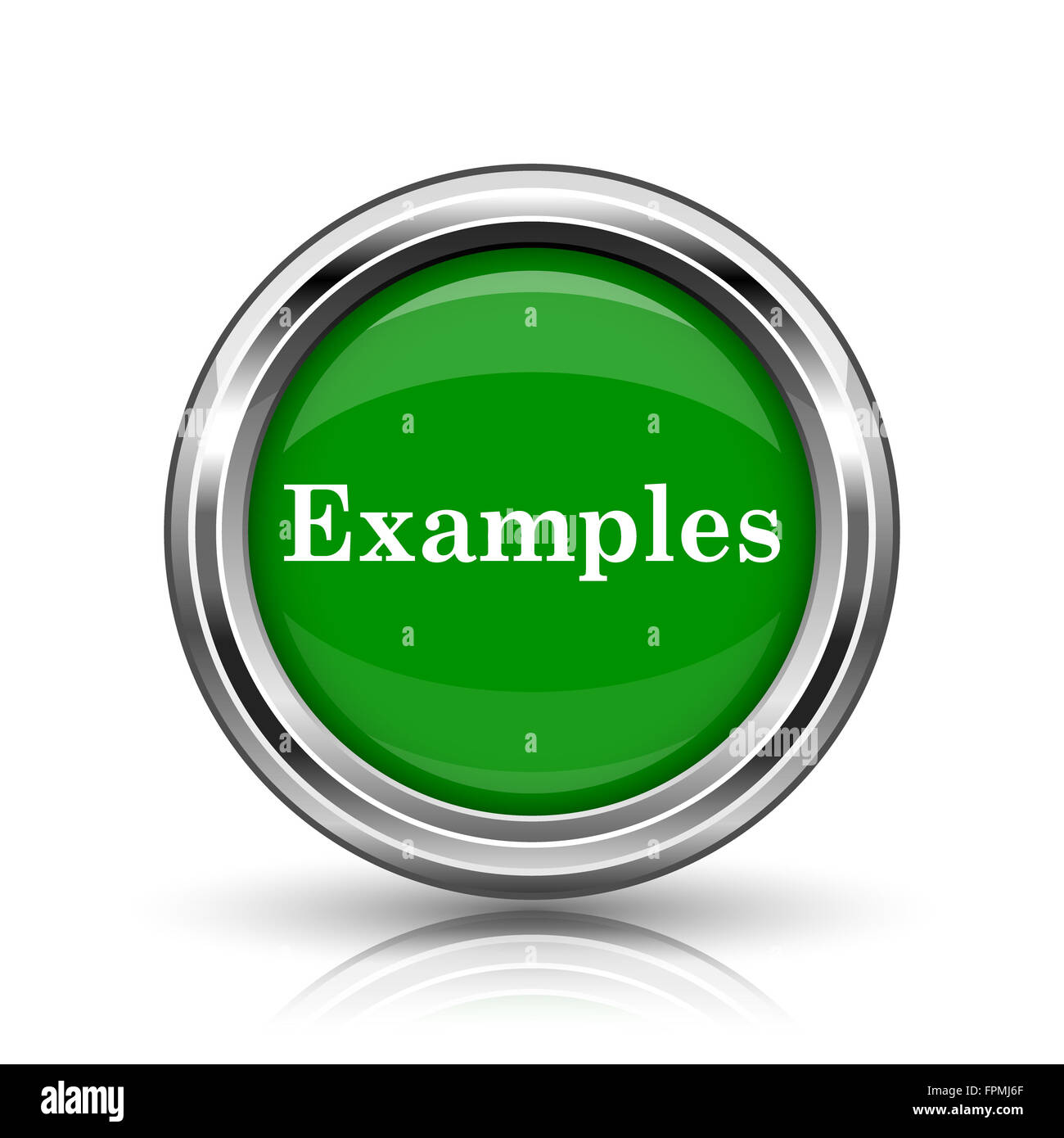 Examples icon. Metallic internet button on white background Stock Photo ...
