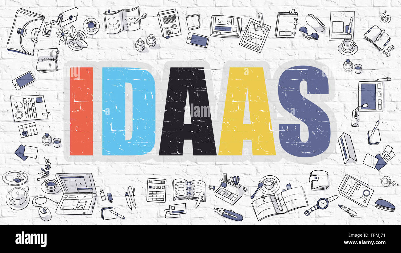 IDAAS in Multicolor. Doodle Design Stock Photo - Alamy