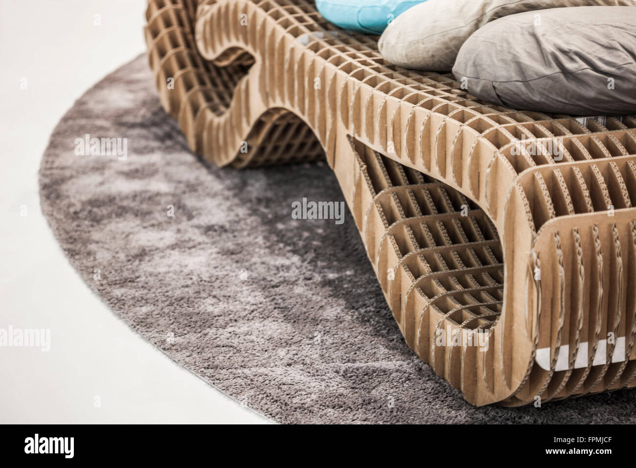 Couch made of corrugated cardboard Stock Photo - Alamy
