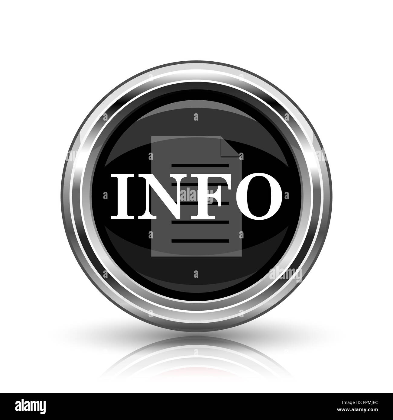 Info icon. Metallic internet button on white background Stock Photo - Alamy