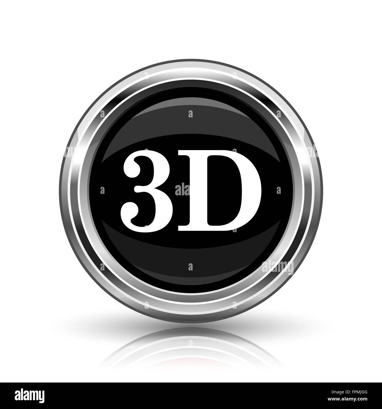 3D icon. Metallic internet button on white background Stock Photo - Alamy