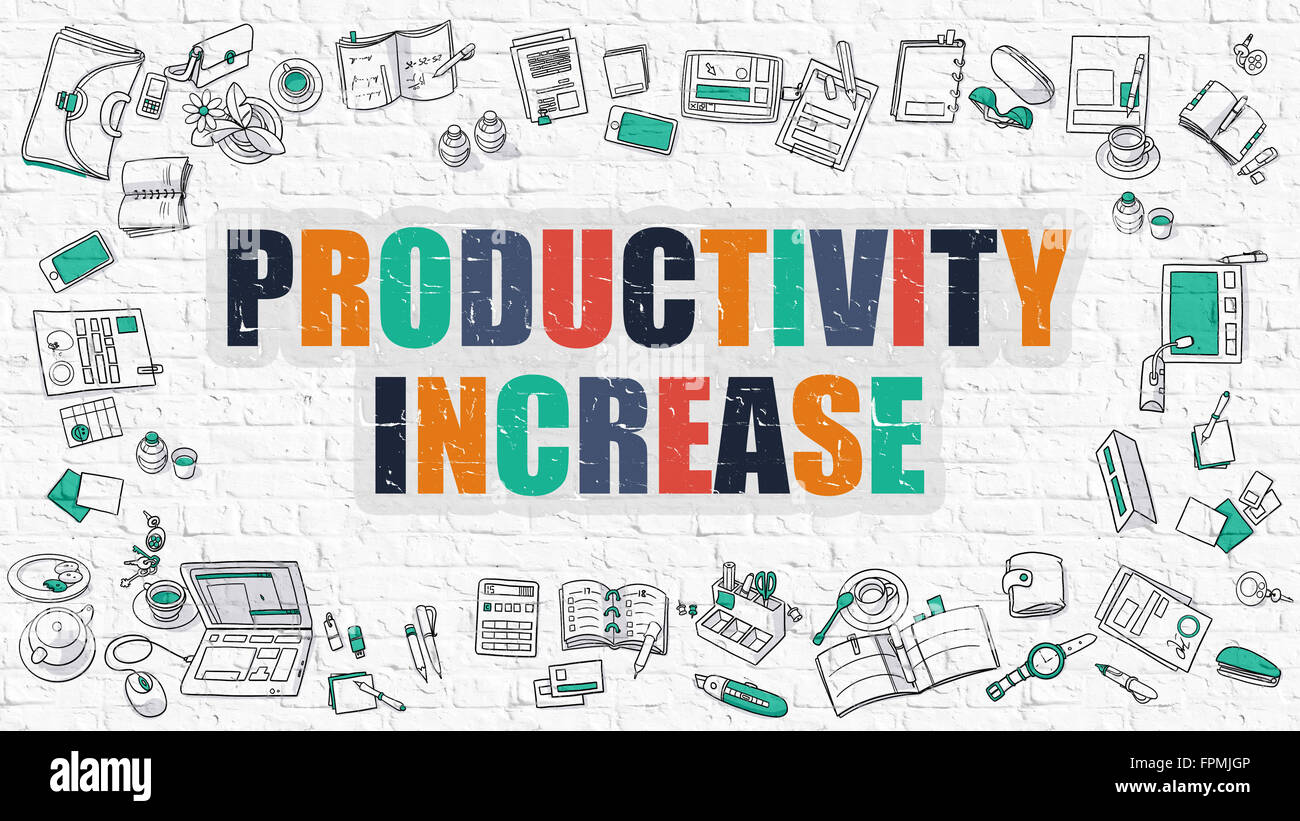 Productivity Increase Concept with Doodle Design Icons Stock Photo - Alamy