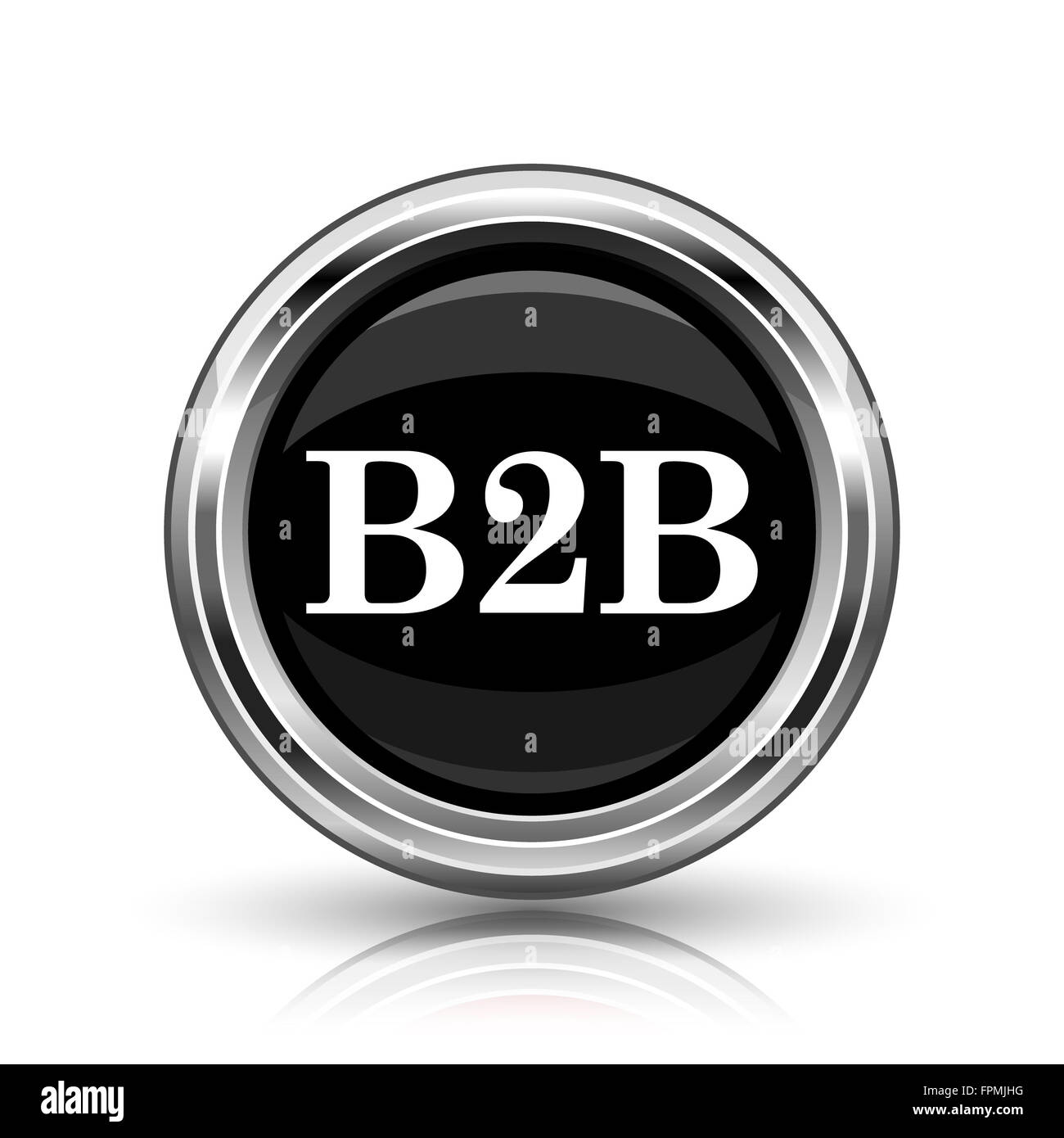 B2B icon. Metallic internet button on white background Stock Photo - Alamy