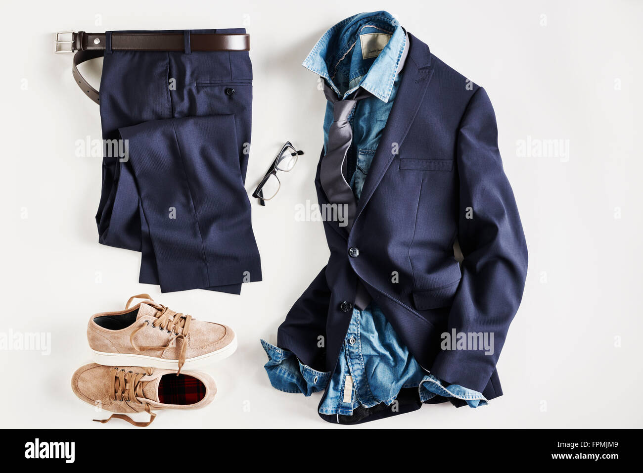 Still life, fashion, suit, blue, full suit Stock Photo - Alamy