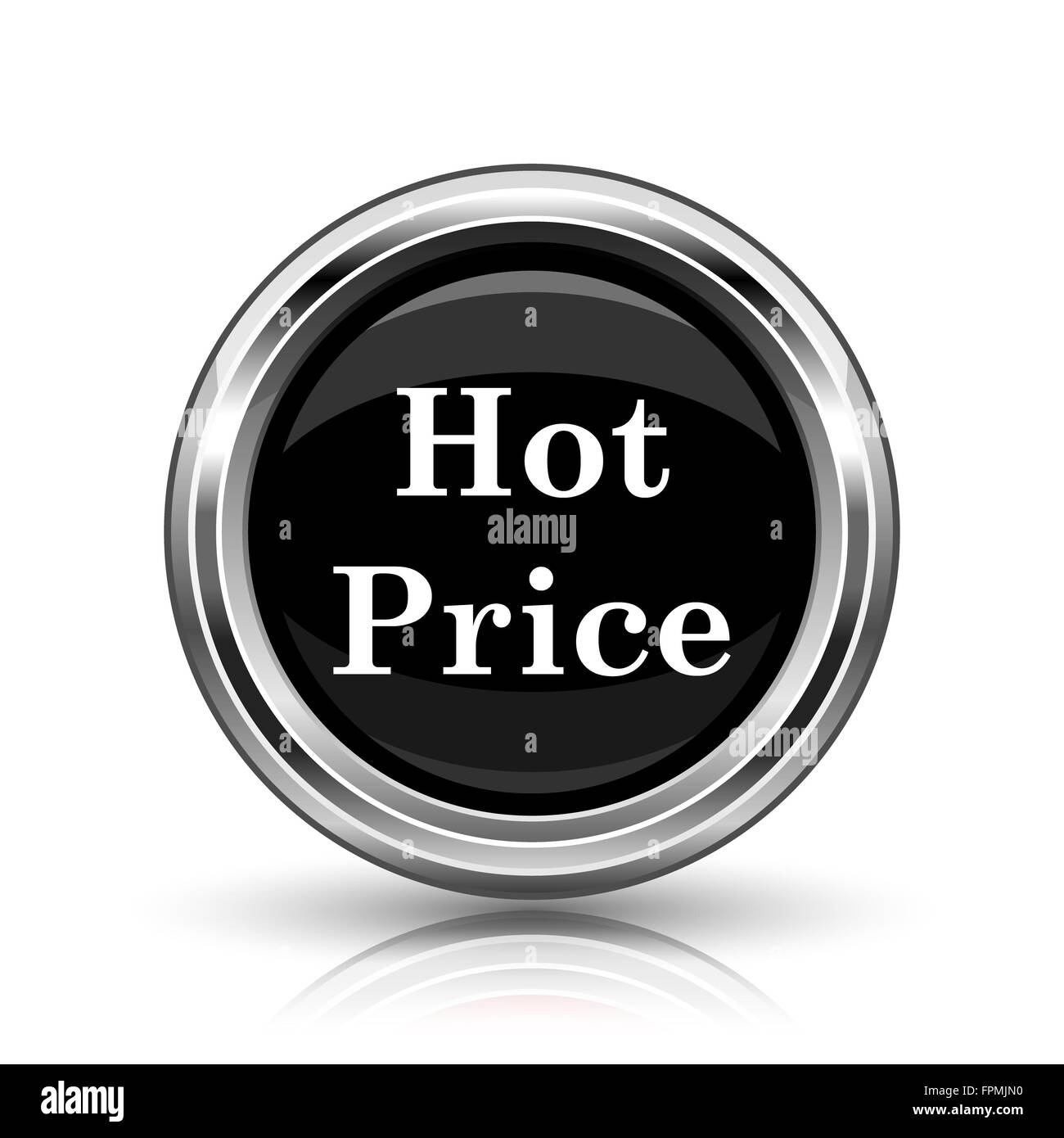 Hot price icon. Metallic internet button on white background Stock ...