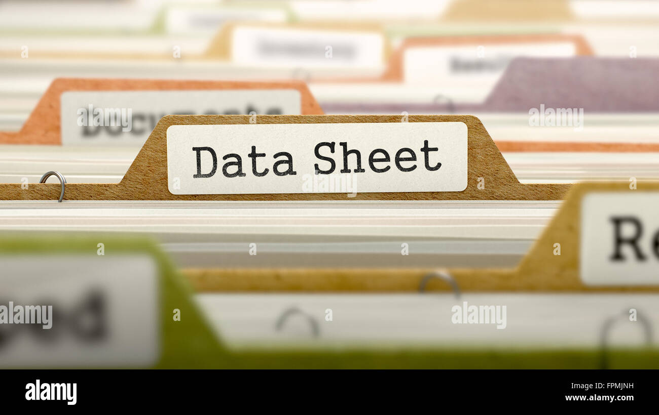 Folder in Catalog Marked as Data Sheet Stock Photo - Alamy