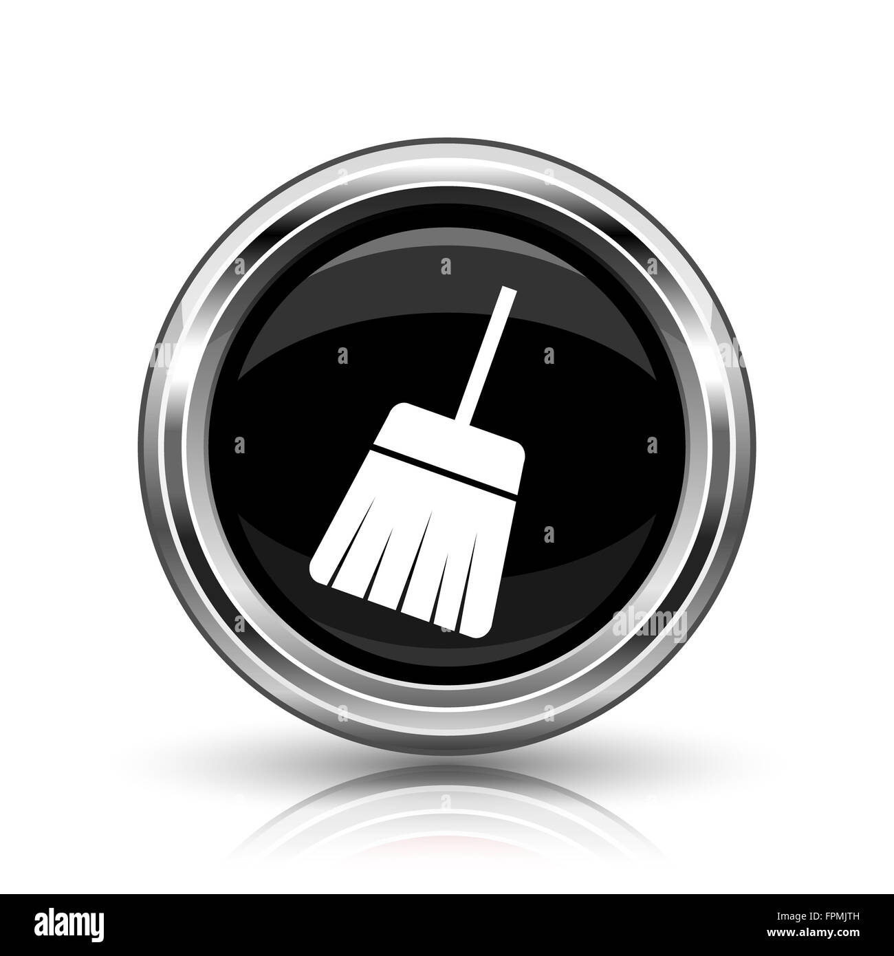 Sweep icon. Metallic internet button on white background Stock Photo ...