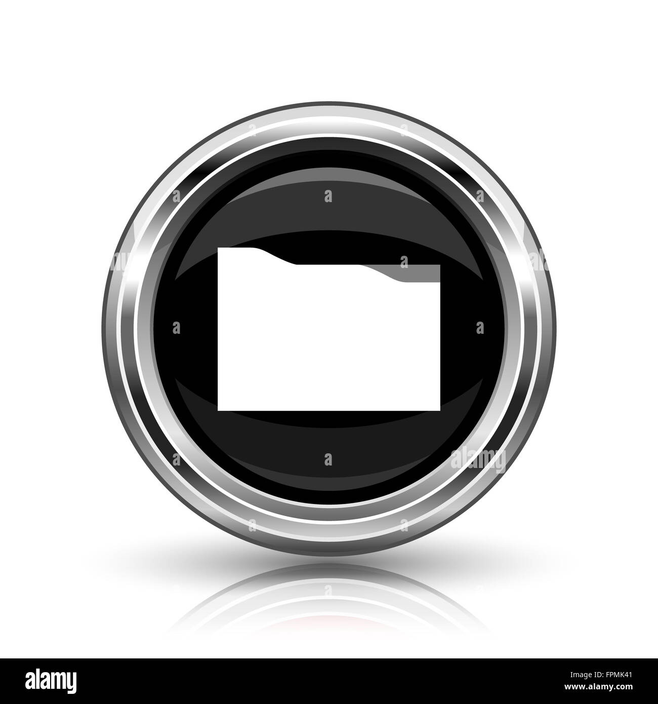 Folder icon. Metallic internet button on white background Stock Photo ...