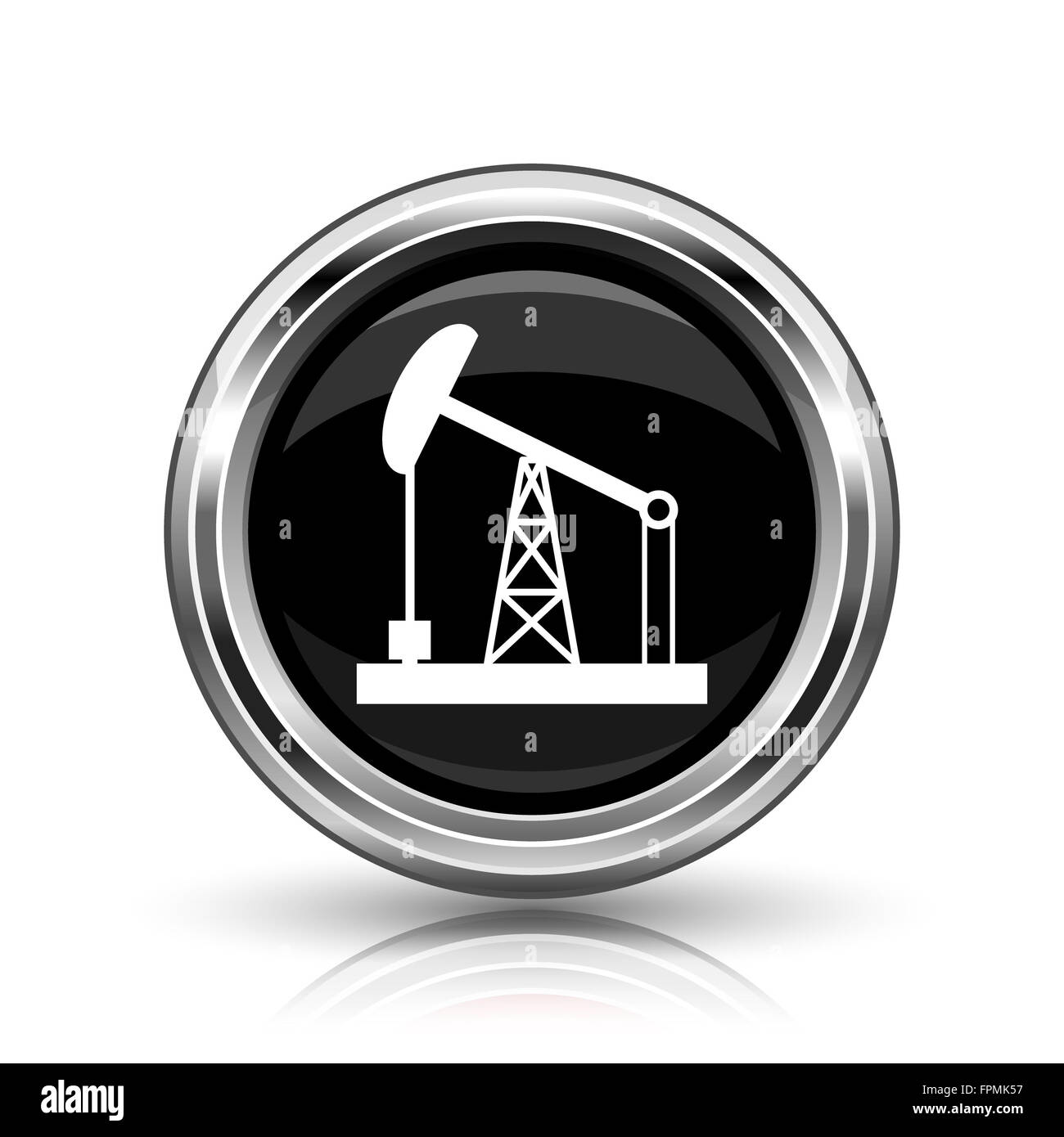 Oil pump icon. Metallic internet button on white background Stock Photo ...