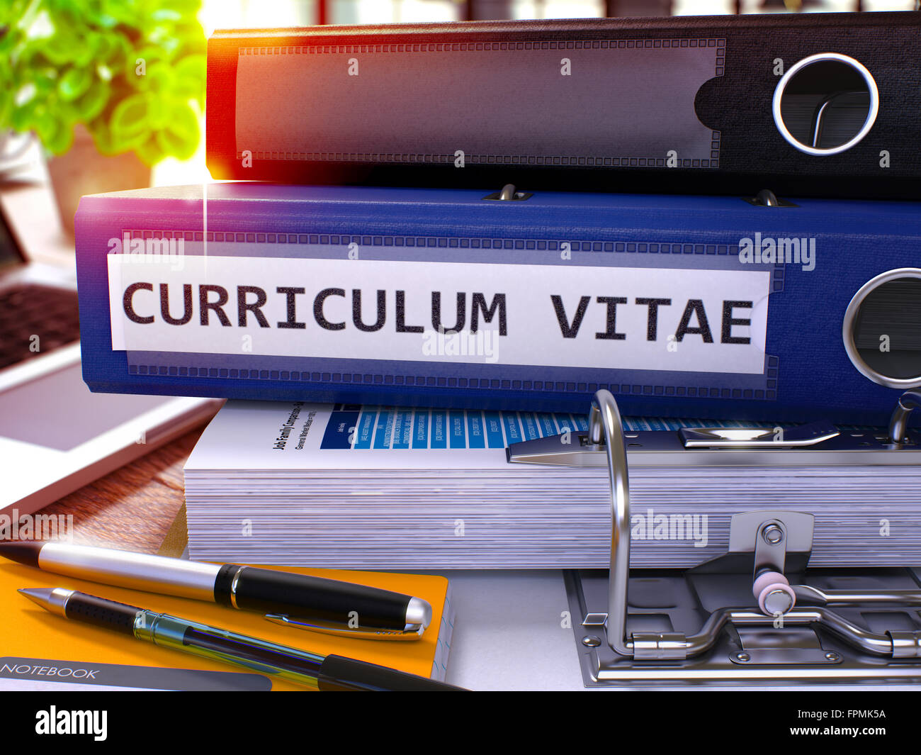 Curriculum Vitae on Blue Office Folder. Toned Image Stock Photo - Alamy
