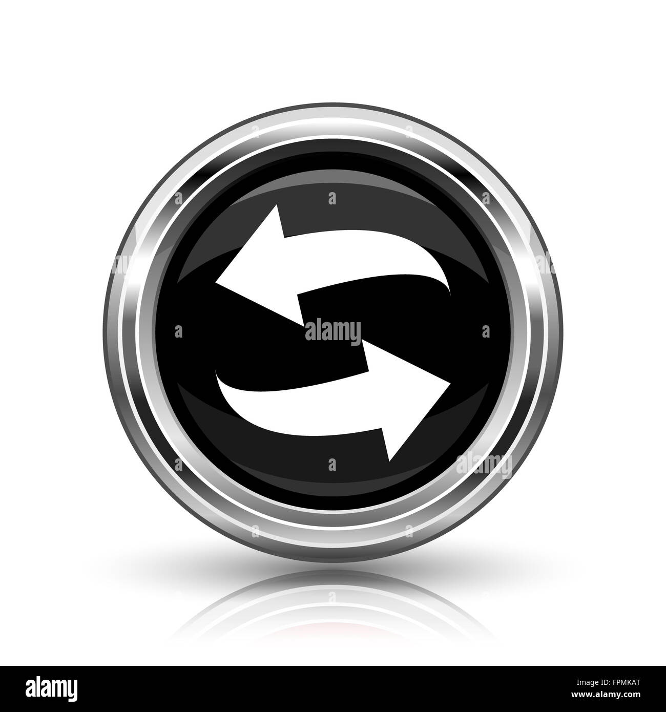 Swap icon. Metallic internet button on white background Stock Photo - Alamy